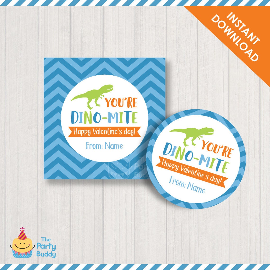 Dinomite Valentine Favor Tag Printable | Kids Classroom Dinosaur Label ...