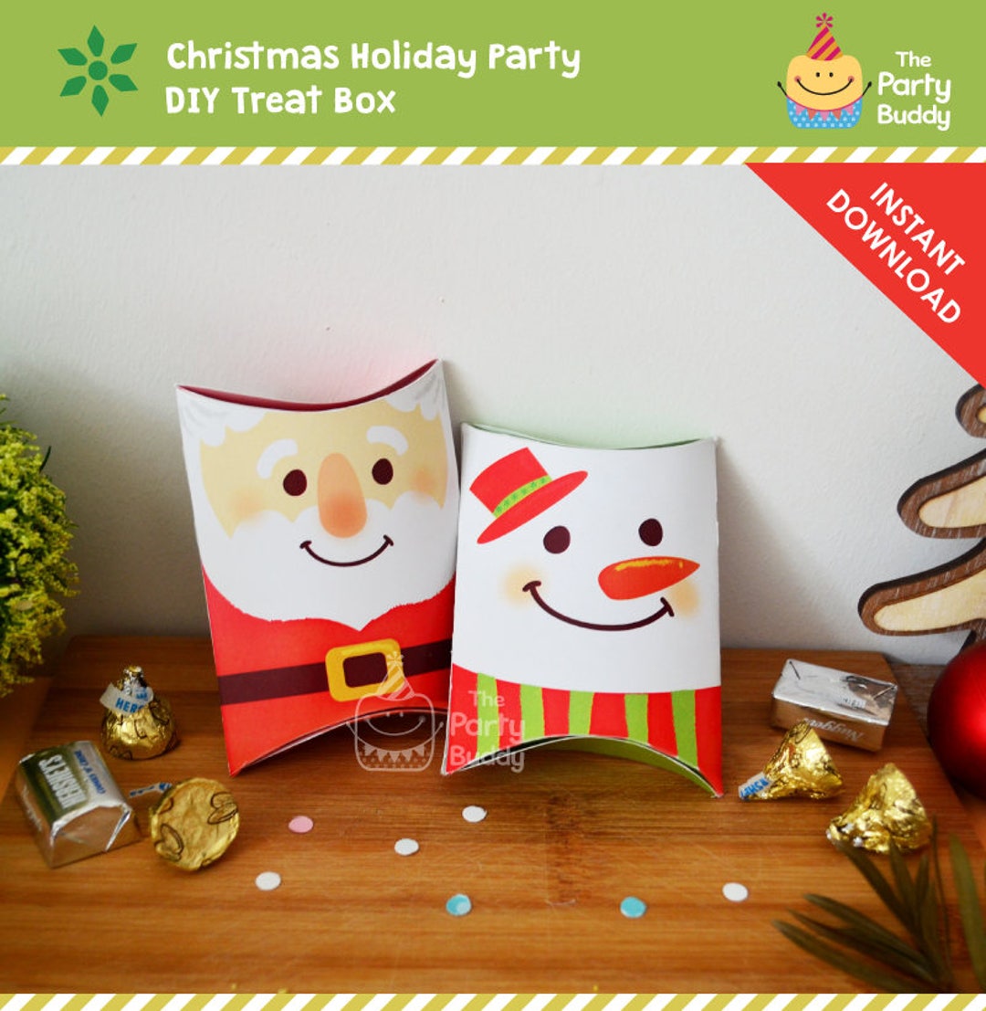 Christmas Treat Box DIY Cute Snowman Santa Claus Candy Favor Gift Box ...