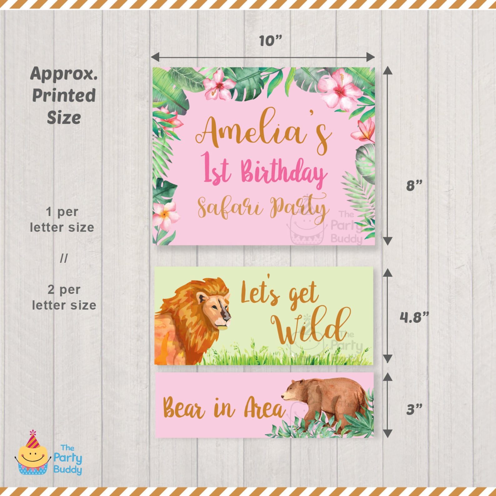 Safari Girls Party Sign Birthday Decoration Jungle Welcome - Etsy Canada