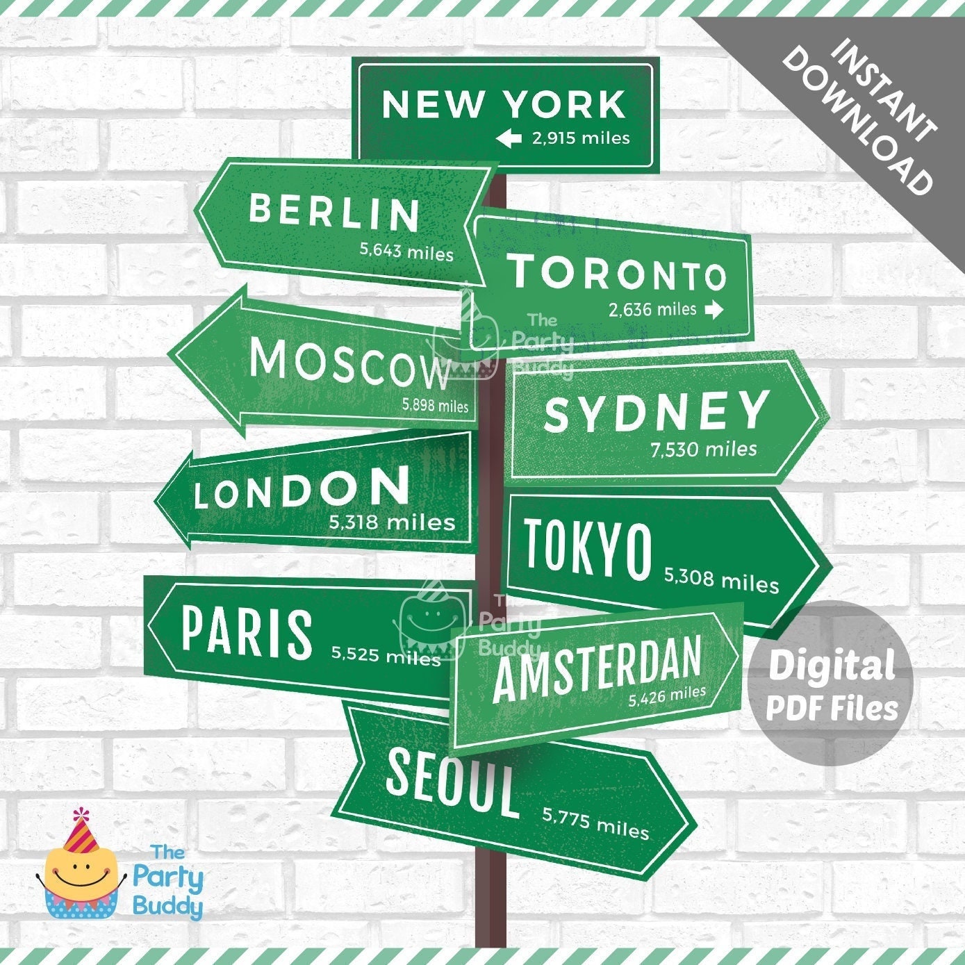 International City Signs Decoration | Travel Party Destination ...