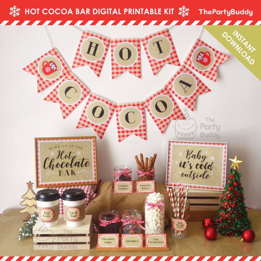 Hot Cocoa Bar Printable Kit | Winter Holiday Birthday Party | INSTANT ...