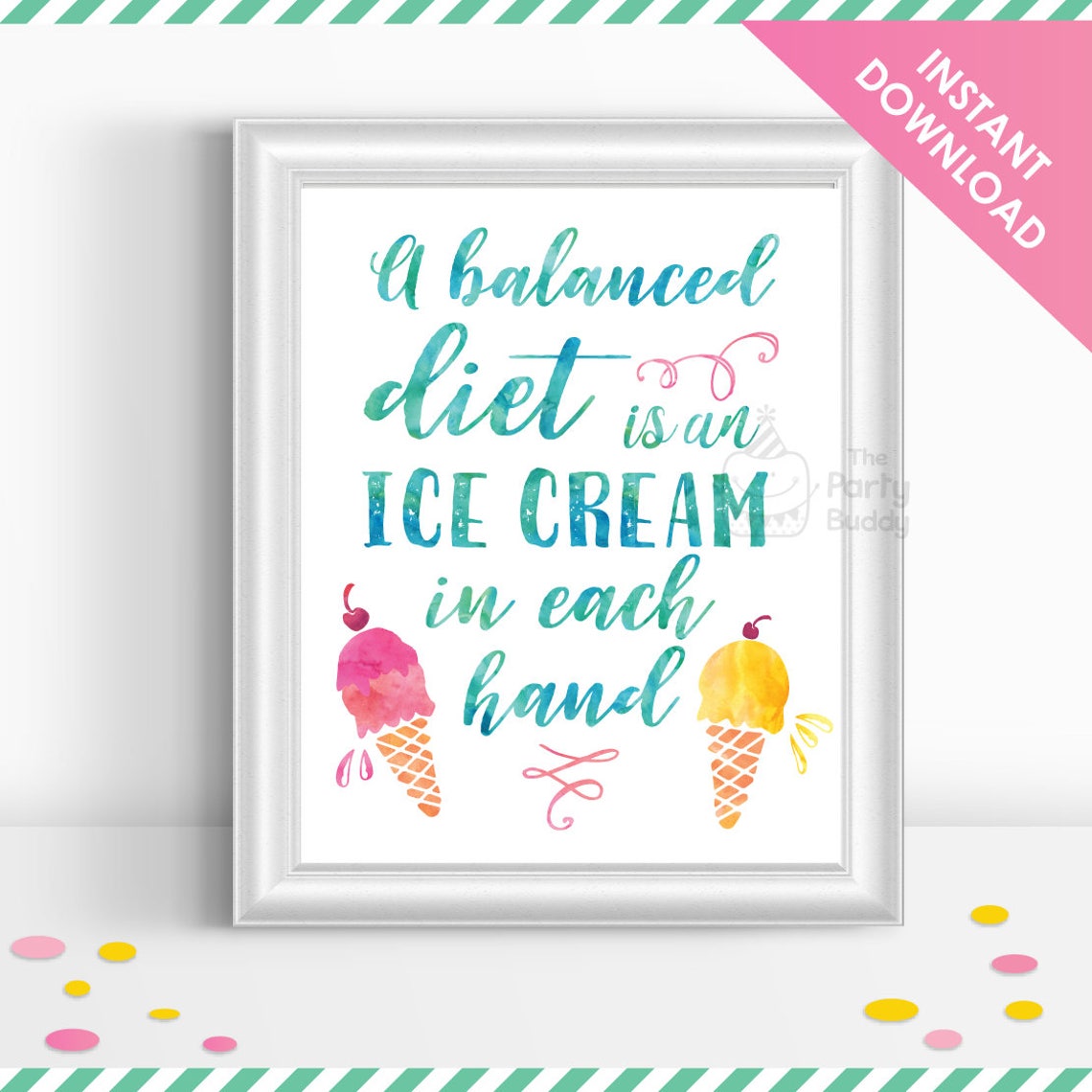 Ice Cream Poster Sign 8x10 Fun Birthday Party Sign - Etsy