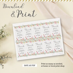 Wild Flower Favor Tag Editable Printable | Wildflower Floral Boho Girl ...