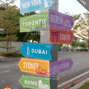Vintage Travel City Signs Decoration | World Journey Destination ...