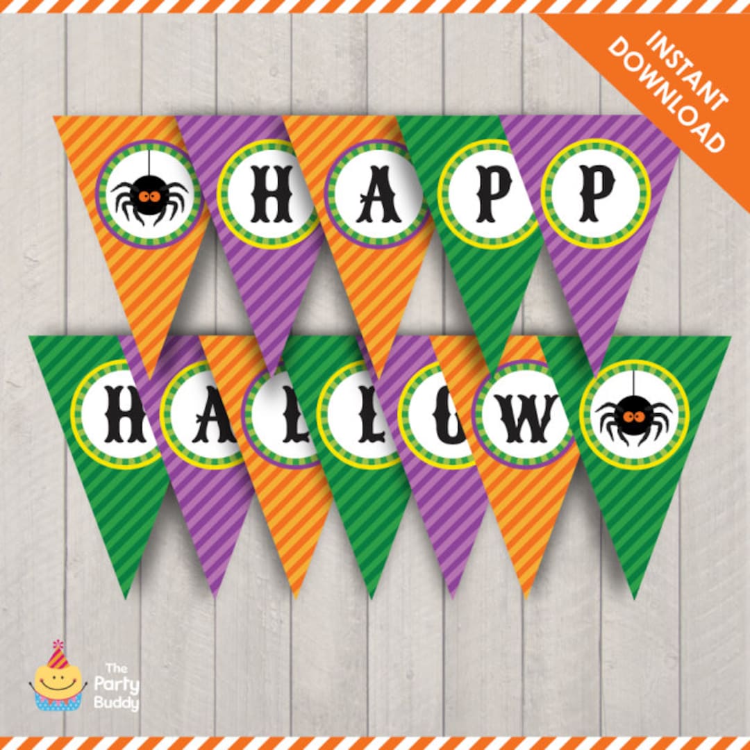 Happy Halloween Banner Printable | Halloween Party Pennant Flag ...