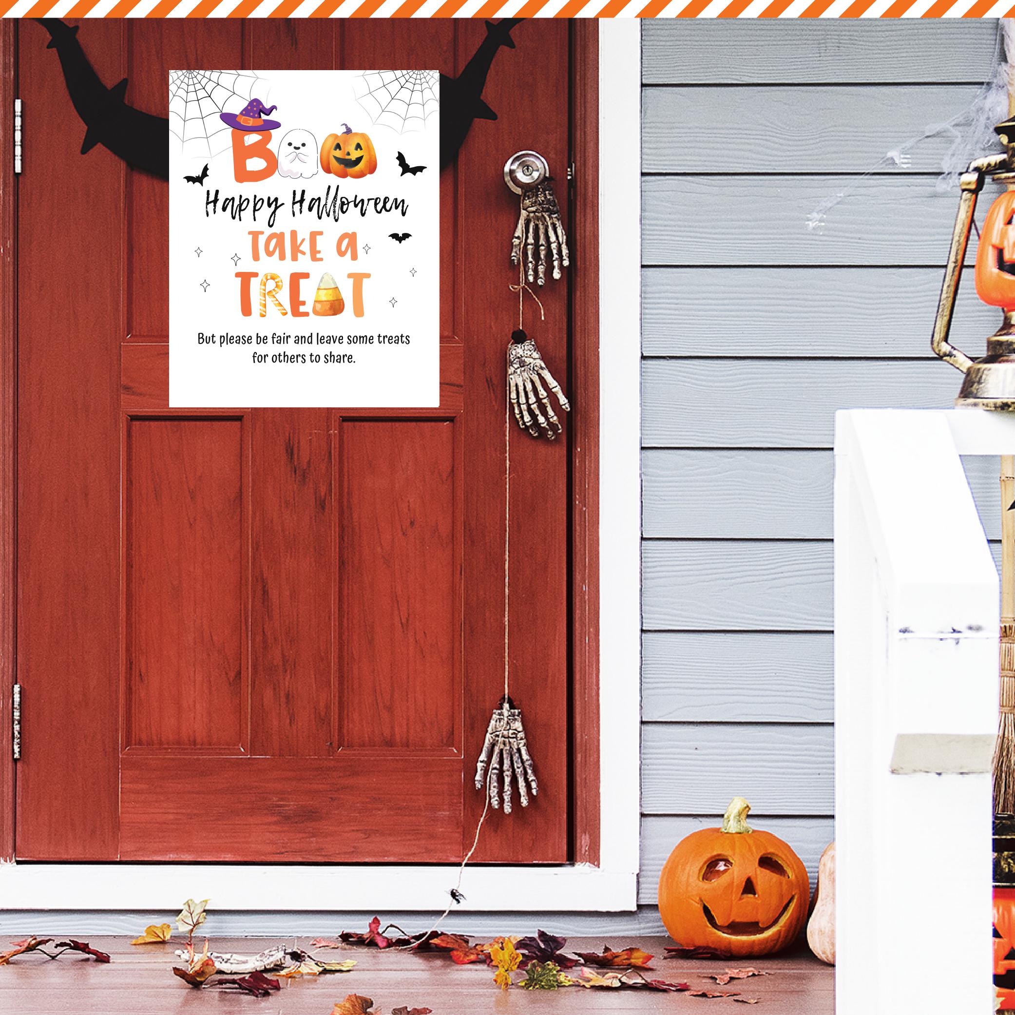 Halloween Take a Treat Door Sign Poster | Halloween Boo Trick or Treat ...