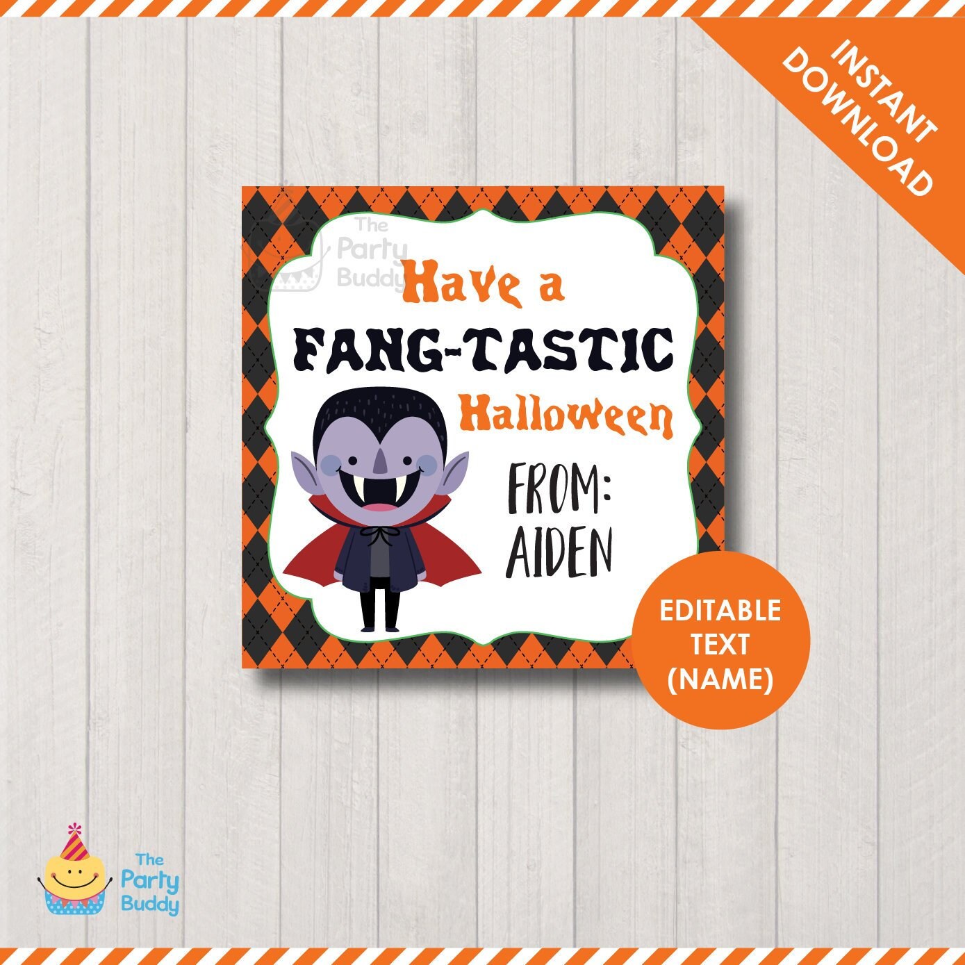 Fangtastic Halloween Favor Tag Instant Download Boys Vampire - Etsy
