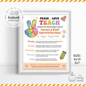 Peace Love Teach Teacher Appreciation Week Itinerary | Groovy School ...