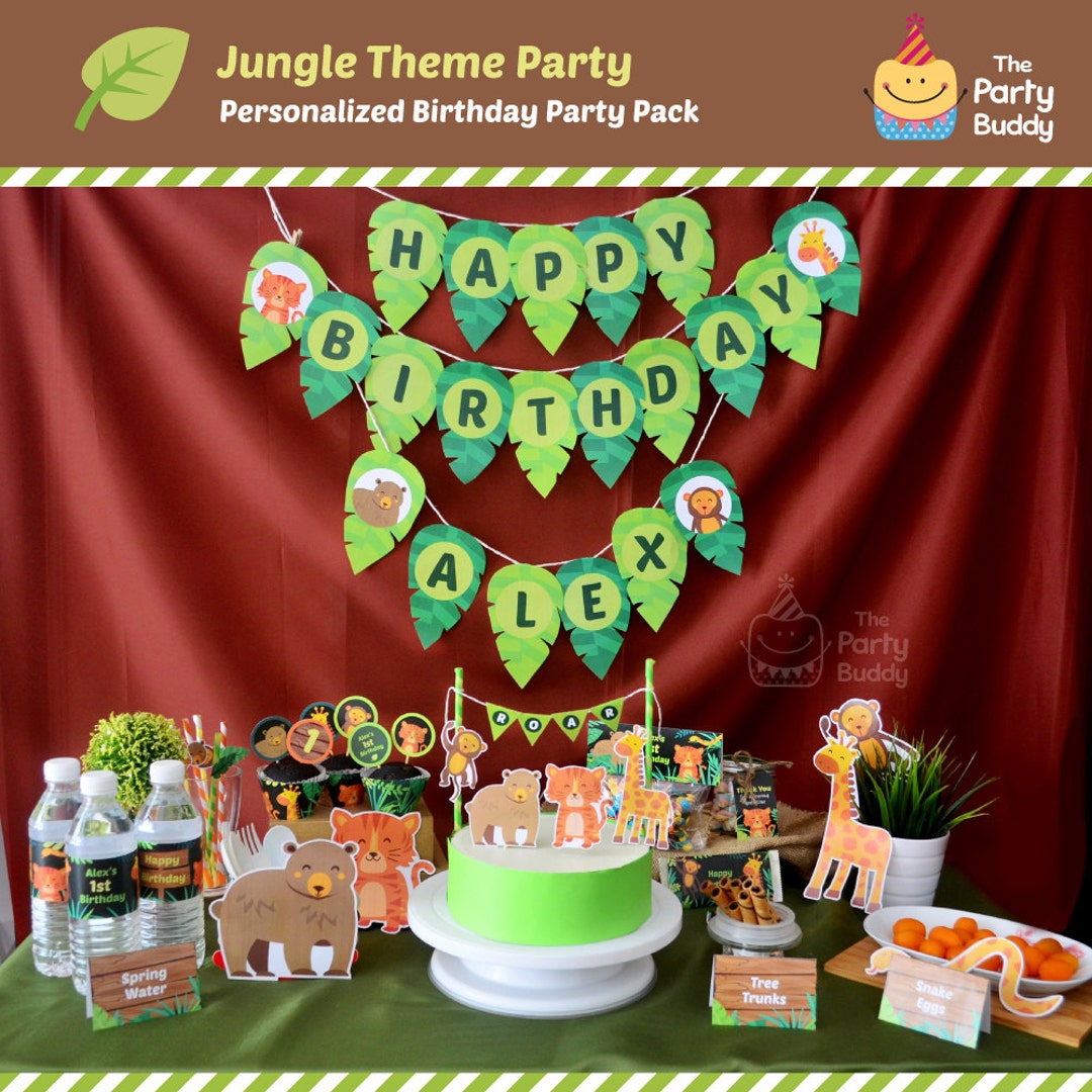 Jungle Safari Wild Animal Birthday Party Pack | Boys Girls Birthday ...