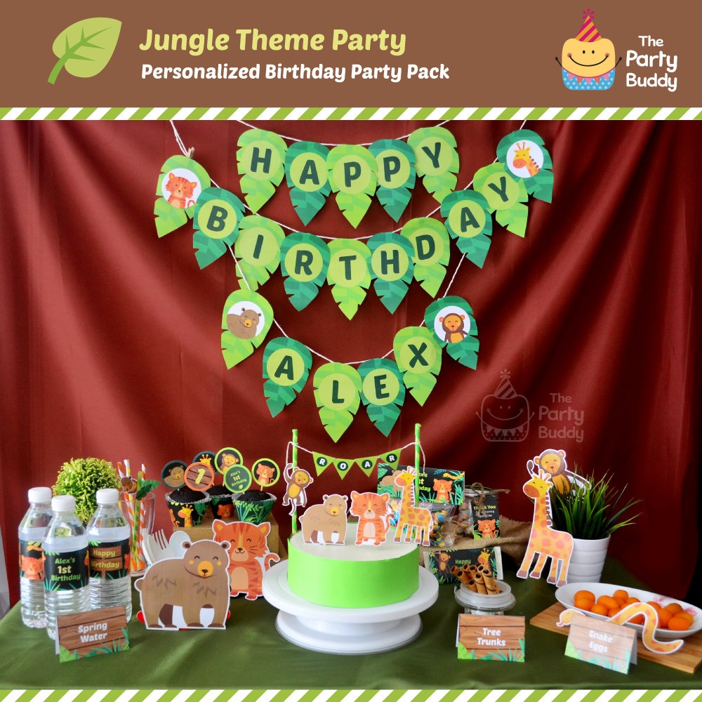 Jungle Safari Wild Animal Birthday Party Pack Boys Girls | Etsy