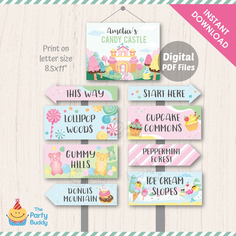 Candy Land Modern Party Sign Sweet Pastel Decors | Candyland Castle ...