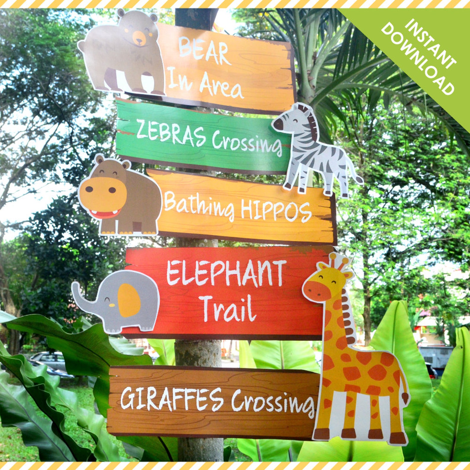 Safari Party Sign Birthday Decoration Jungle Party Welcome | Etsy Australia