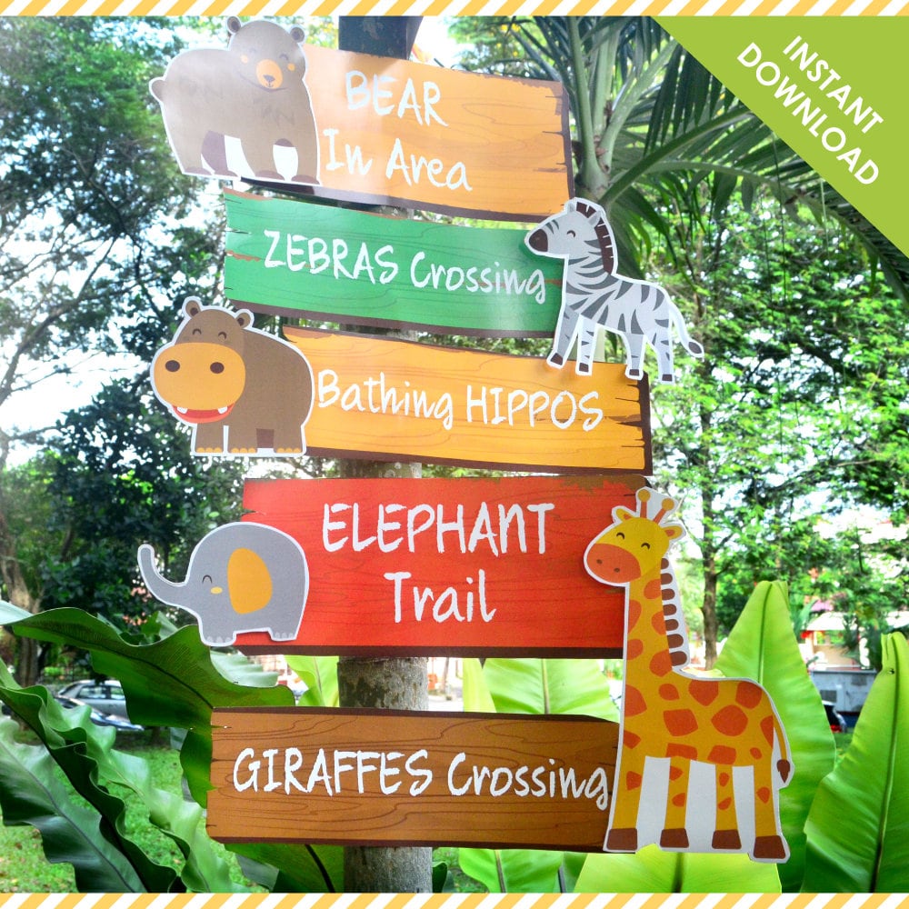 Safari Party Sign Birthday Decoration Jungle Party Welcome - Etsy Australia