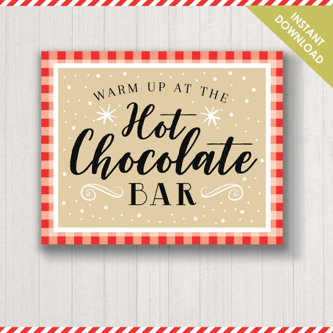 Hot Chocolate Bar Table Sign 8x10 Digital Printable Winter | Etsy