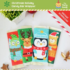 Christmas Chocolate Bar Wrapper DIY Favors Candy Wrap | Etsy
