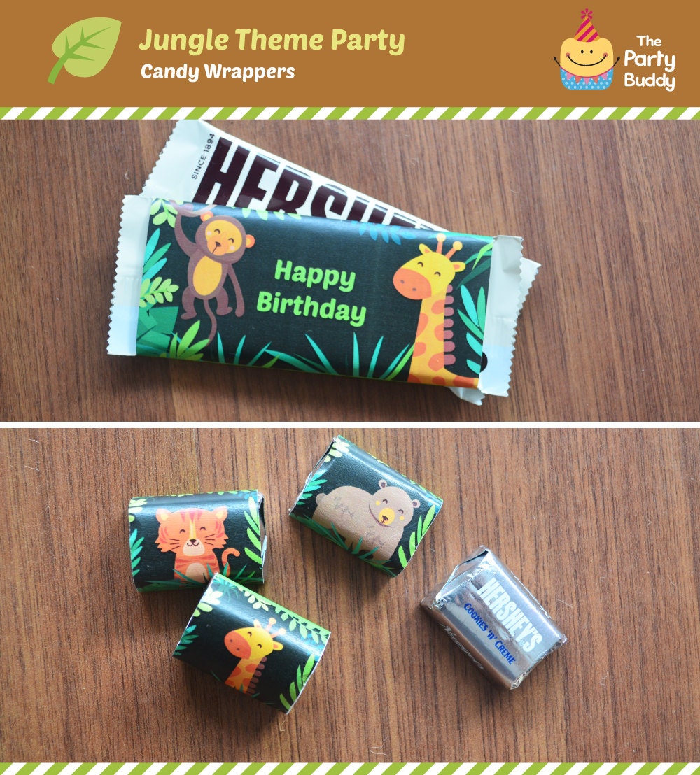 Chocolate Bar & Mini Candy Wrappers | INSTANT DOWNLOAD | Jungle Zoo ...