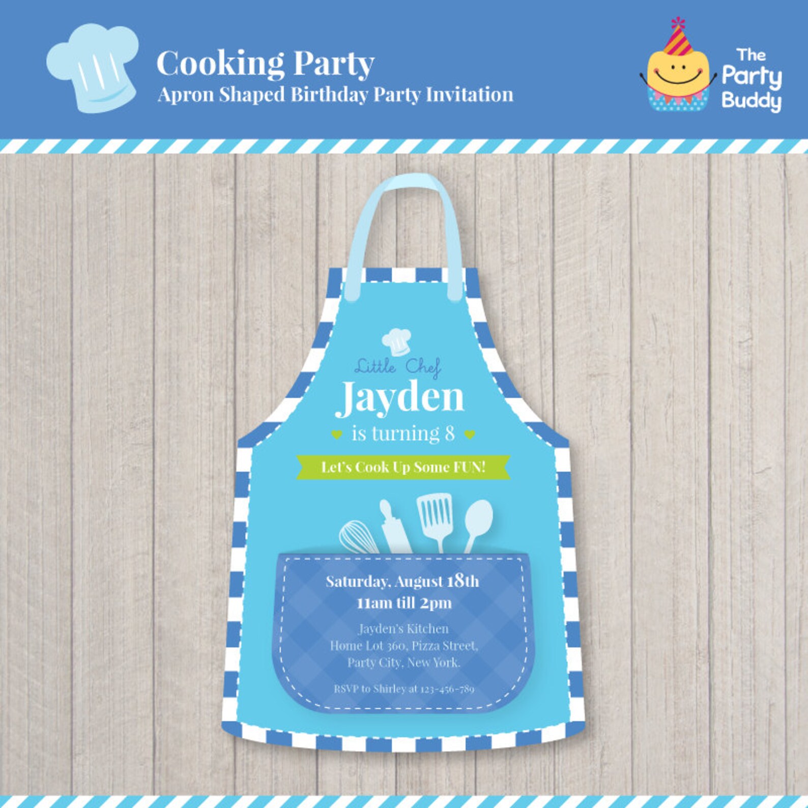 Cooking Party Birthday Invitation Design | Boys Little Chef's Party ...