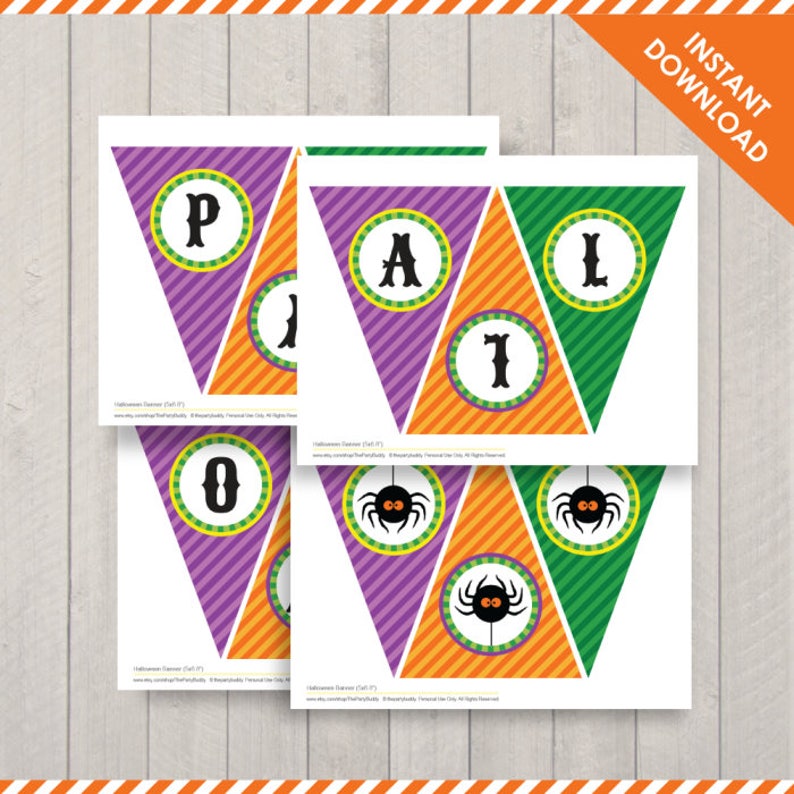Happy Halloween Banner Printable Halloween Party Pennant - Etsy