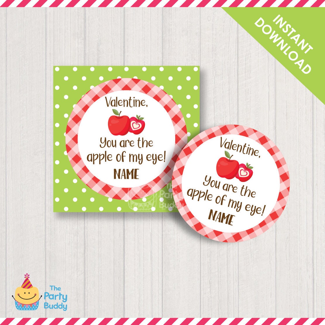 Apple of My Eye Favor Tag Printable Kids Classroom Valentine - Etsy
