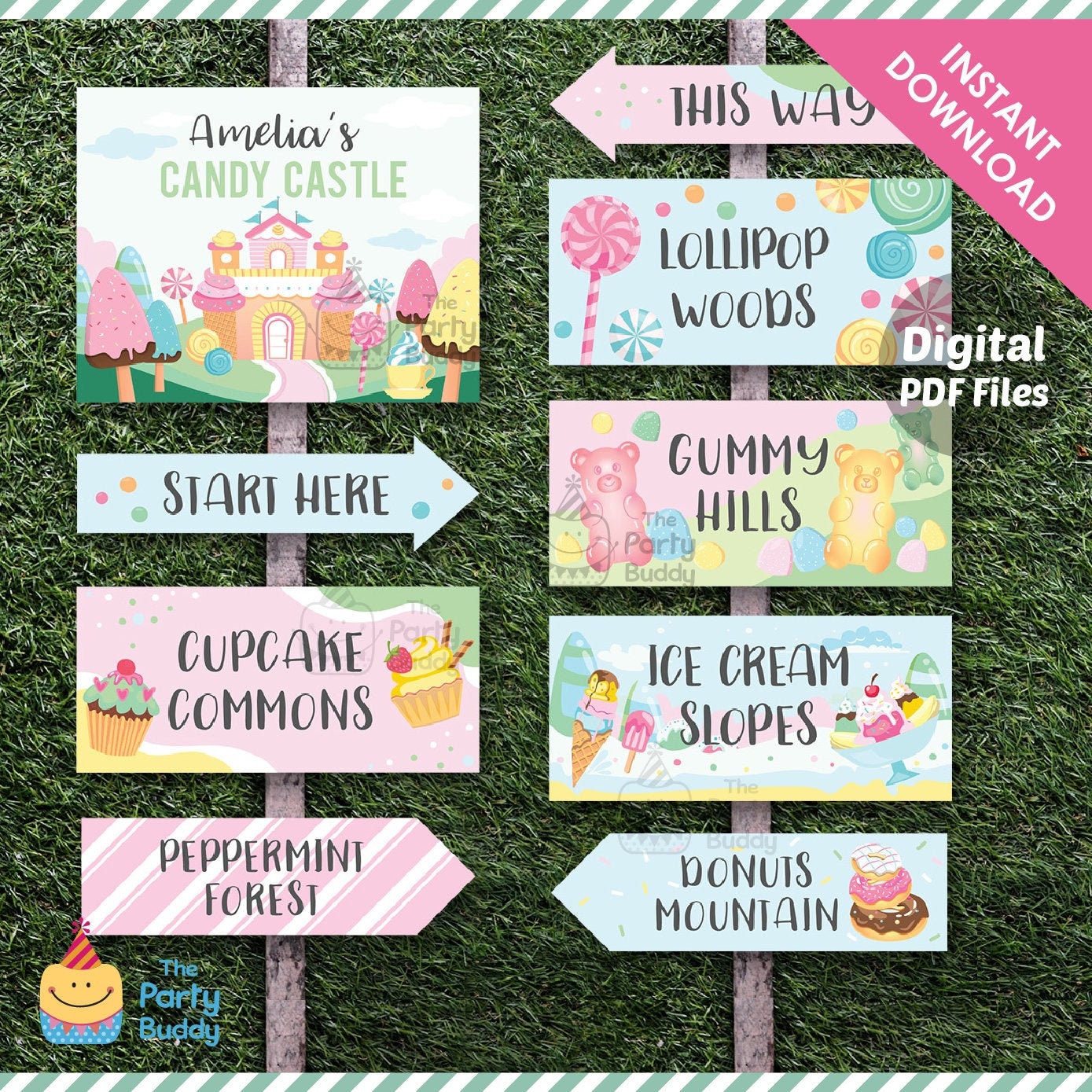 Candy Land Modern Party Sign Sweet Pastel Decors Candyland - Etsy Australia