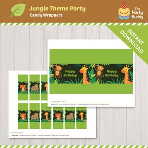 Chocolate Bar & Mini Candy Wrappers | INSTANT DOWNLOAD | Jungle Zoo ...