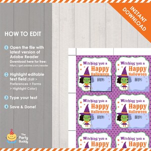 Halloween Favor Tag Instant Download | Witching You Witch Girl Party ...