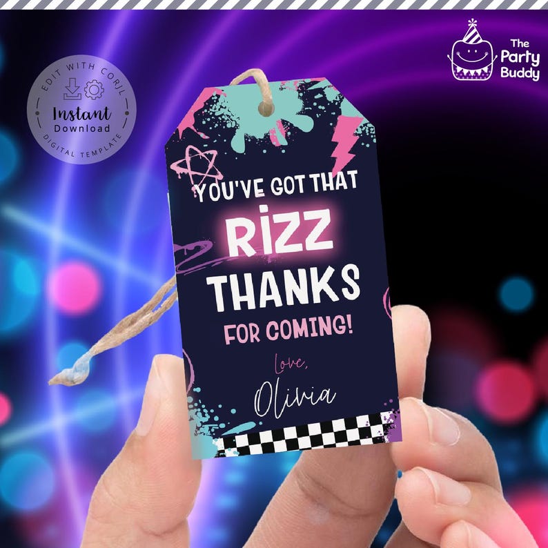 Gen Alpha Birthday Party Favor Tag | Genz Girl You're Got the Rizz ...