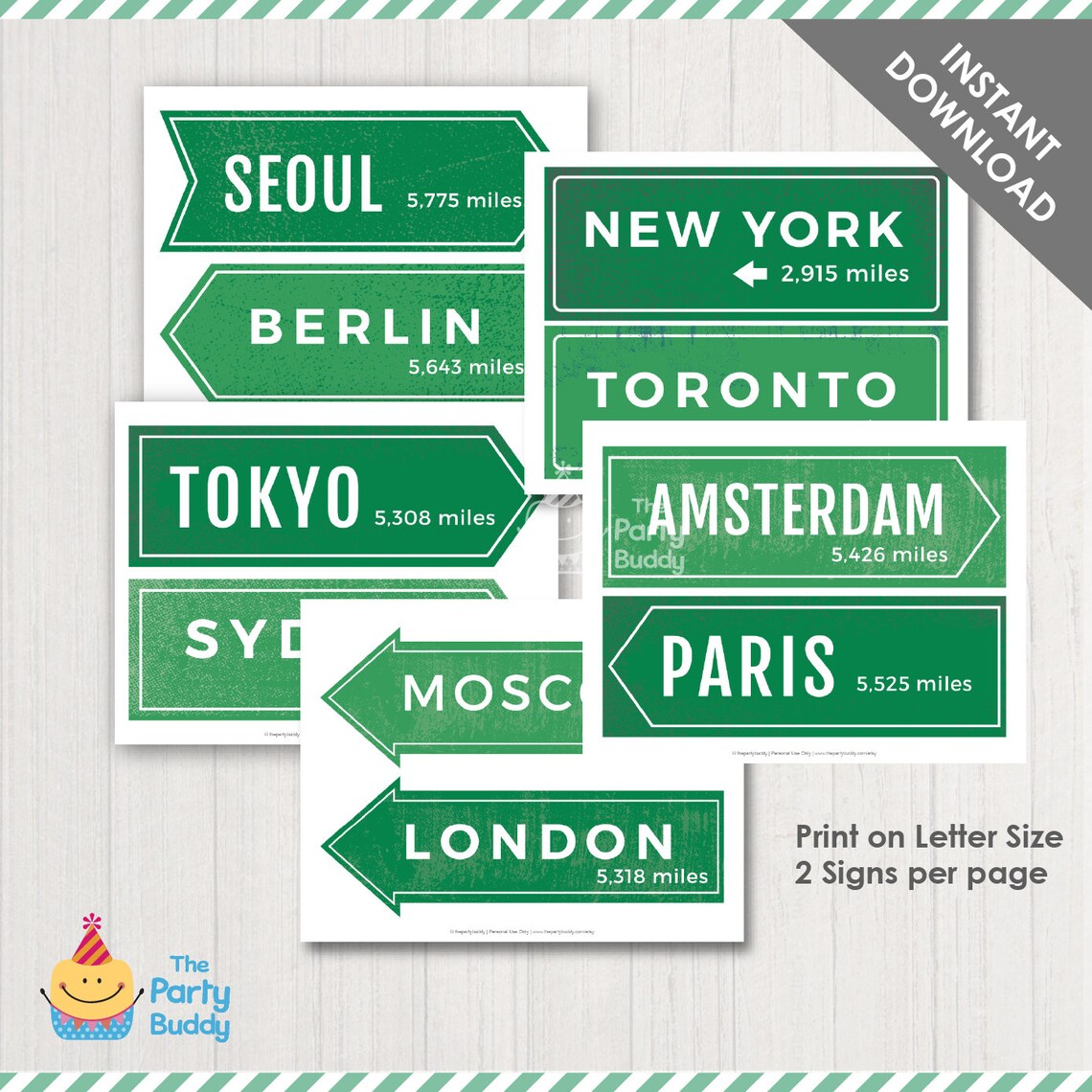 International City Signs Decoration | Travel Party Destination ...