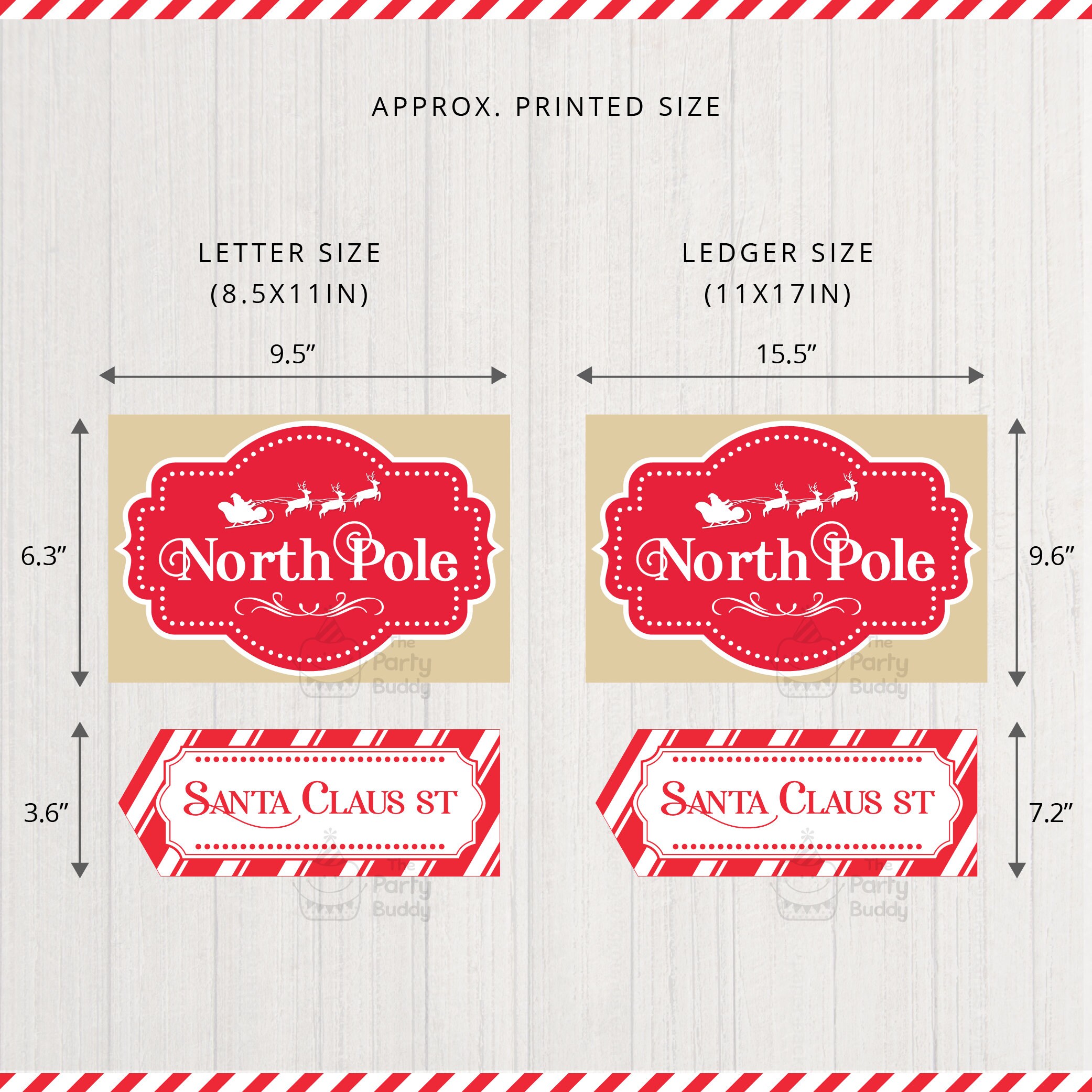 Christmas Street Signs Printable Decor | North Pole Santa Claus ...