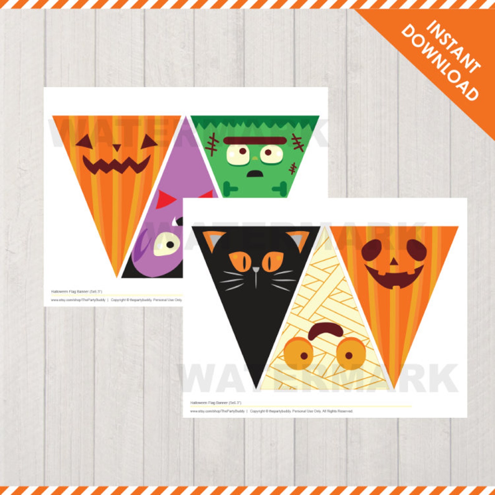 Halloween Banner Printable | Halloween Kids Party Pennant Flag ...
