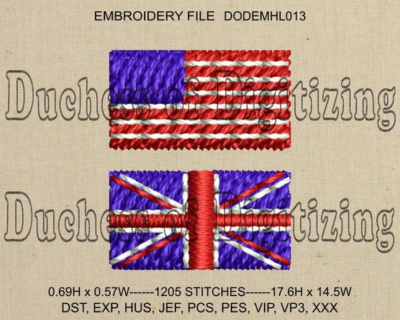 Tiny US Flag Embroidery Design Tiny Union Jack Embroidery | Etsy