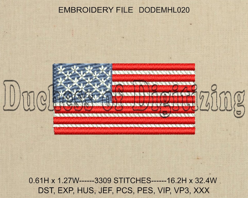 Tiny US Flag Embroidery Design, Tiny US Flag Embroidery File, US Flag ...