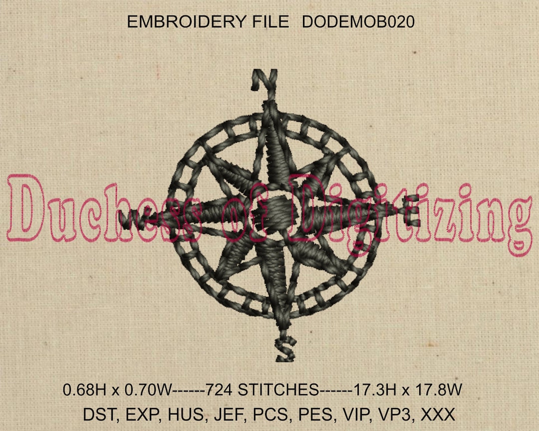 Tiny Nautical Compass Embroidery Design, Tiny Nautical Compass ...