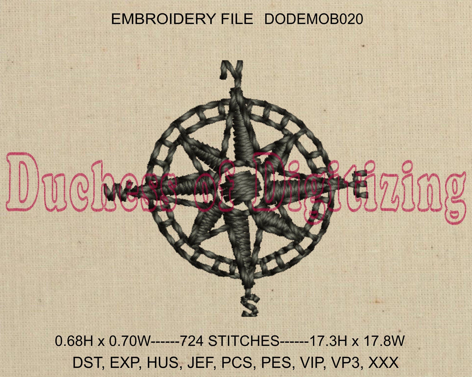 Tiny Nautical Compass Embroidery Design, Tiny Nautical Compass ...