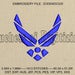 Air Force Embroidery Design, Air Force Embroidery File, Military ...