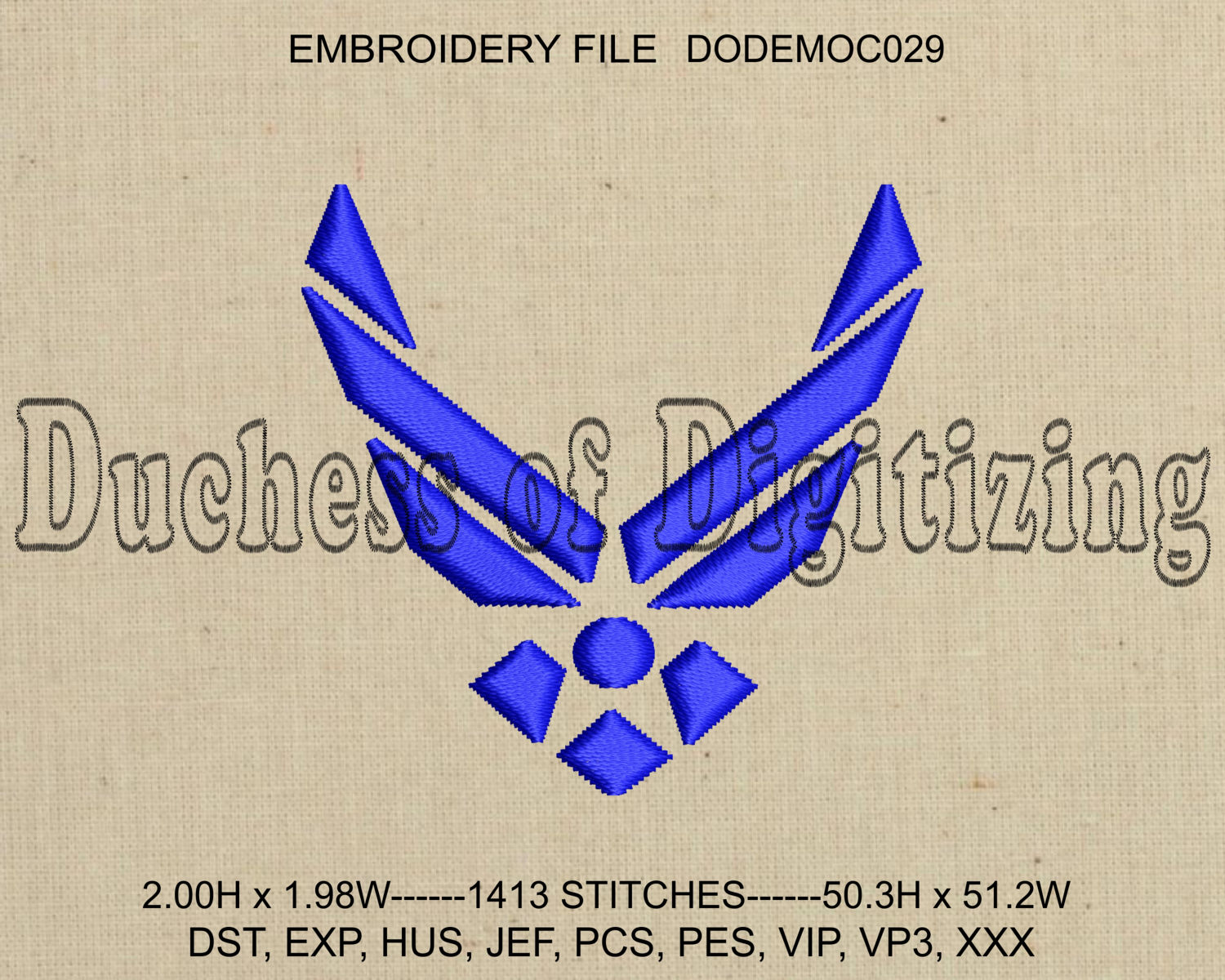 Air Force Embroidery Design, Air Force Embroidery File, Military ...