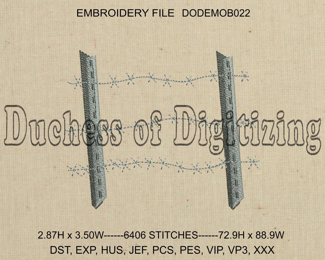 Barbwire Fence Embroidery Design, Barbwire Fence Embroidery File ...