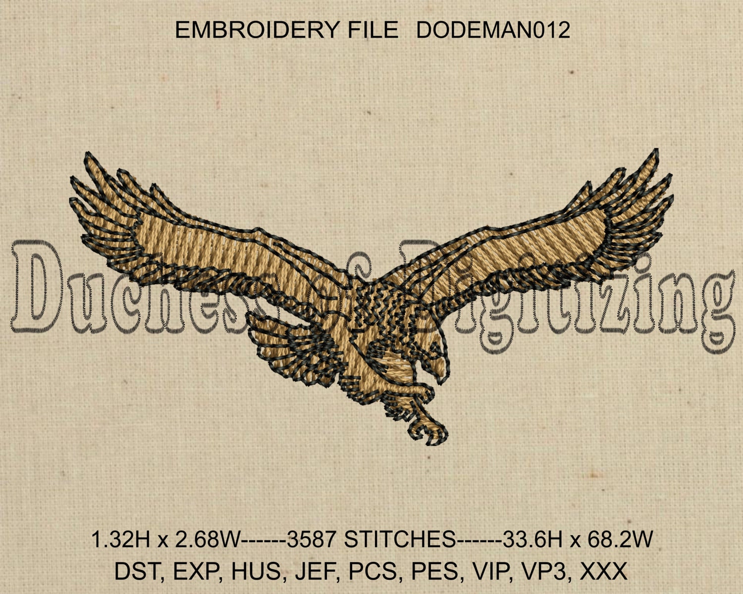 Eagle Embroidery Design, Bird Embroidery Design, Eagle Embroidery File ...