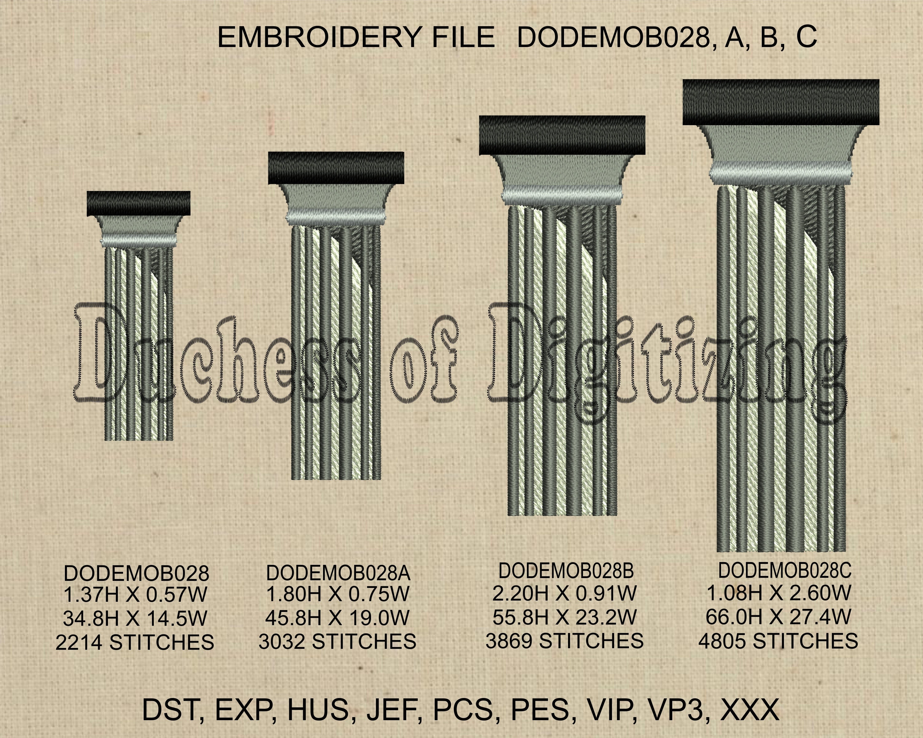 Column Embroidery Design Column Embroidery File Pedistal - Etsy