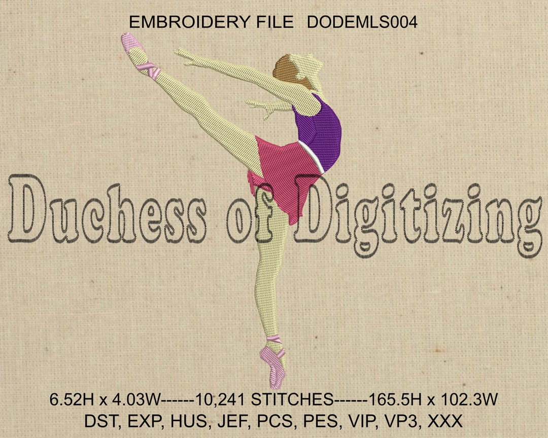 Ballet Embroidery Design, Ballerina Embroidery Design, Dance Embroidery ...