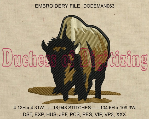 BISON Embroidery Design Buffalo embroidery design BISON | Etsy