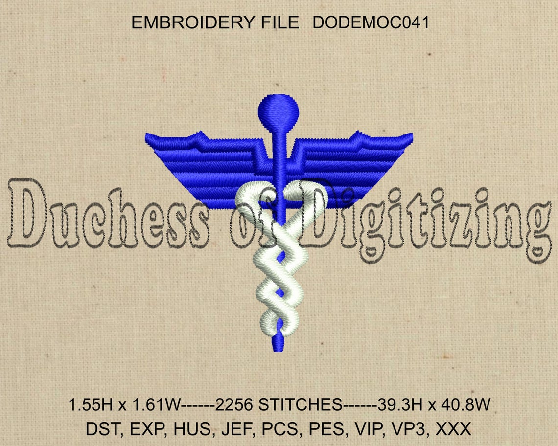 Caduceus Embroidery Design Caduceus Embroidery File Fire | Etsy