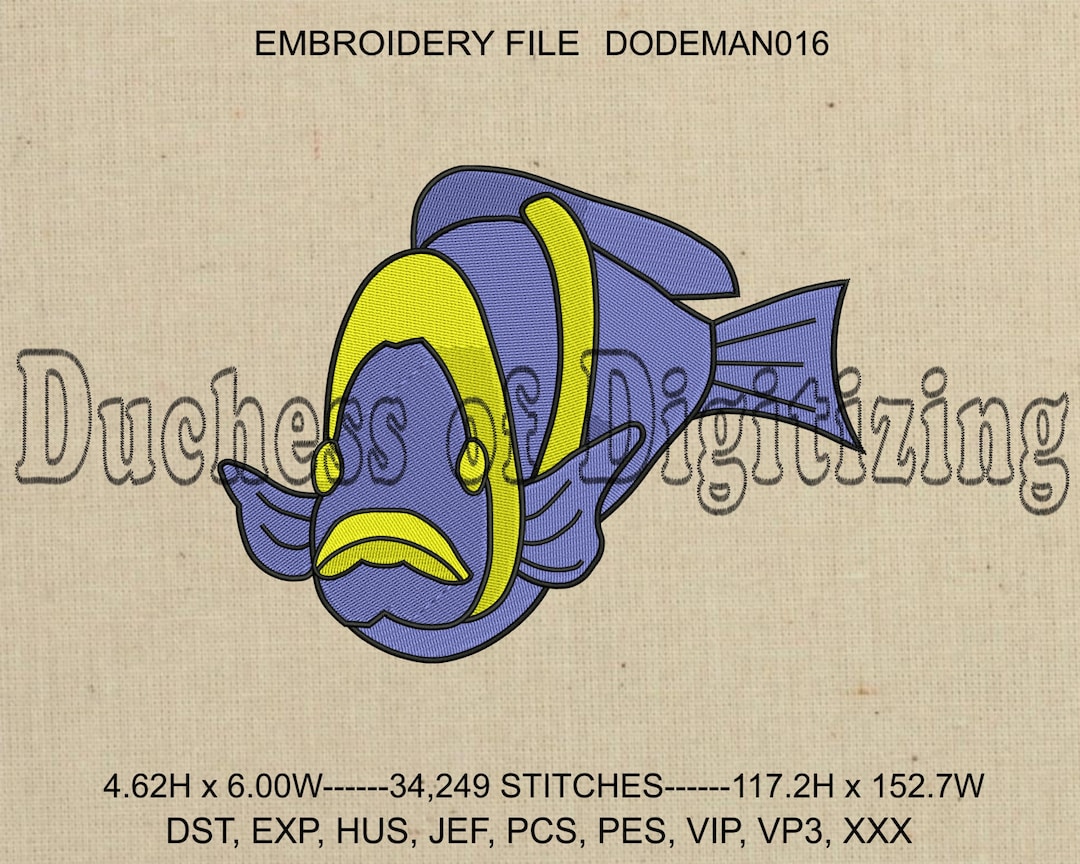 Nemo Embroidery Design, Fish Embroidery Design, Nemo Embroidery File ...