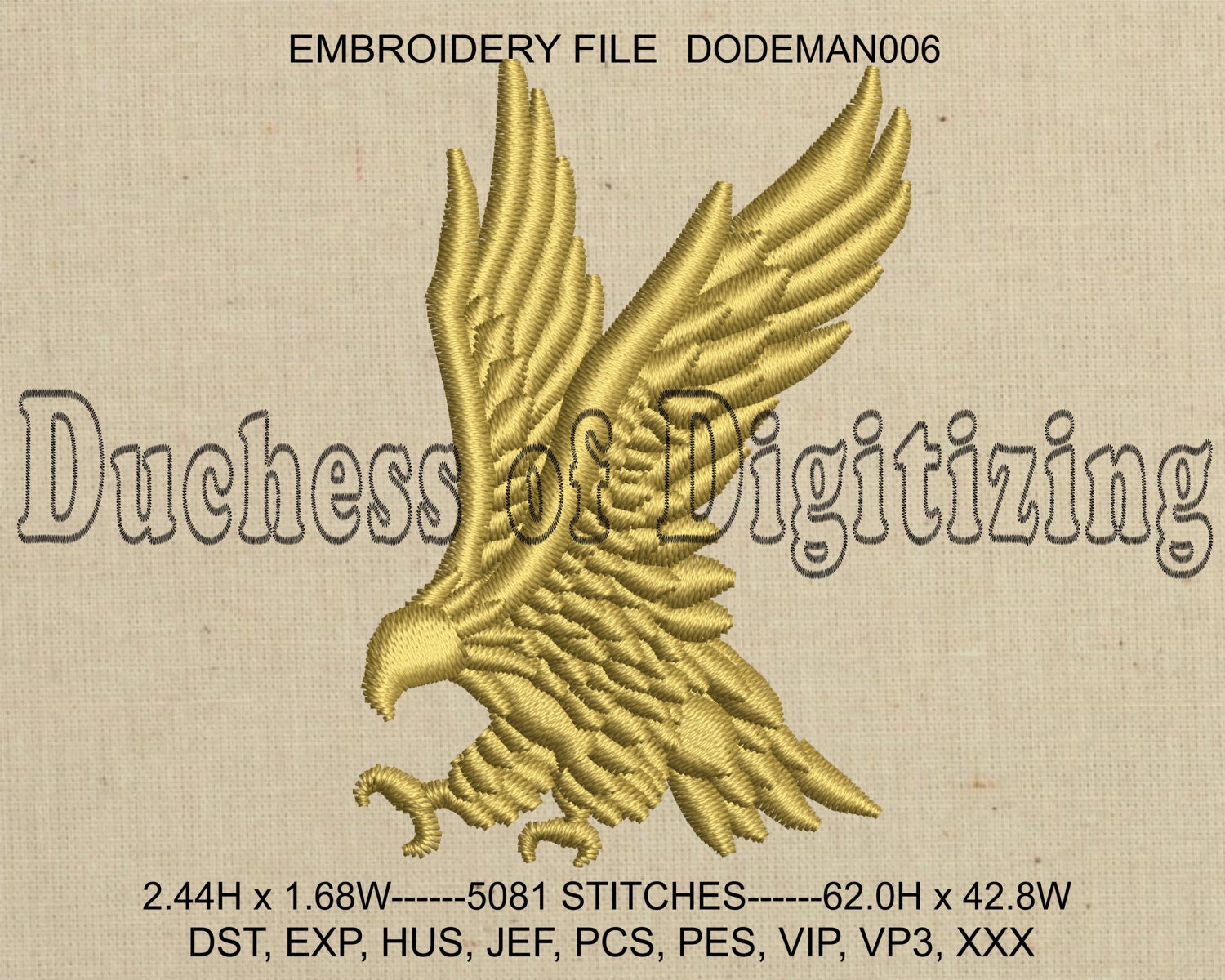 Eagle Embroidery Design Bird Embroidery Design Eagle | Etsy