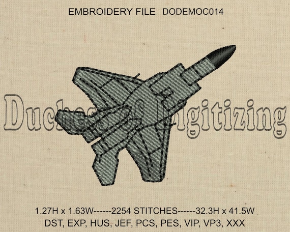 Fighter Jet Embroidery Design Fighter Jet Embroidery File | Etsy