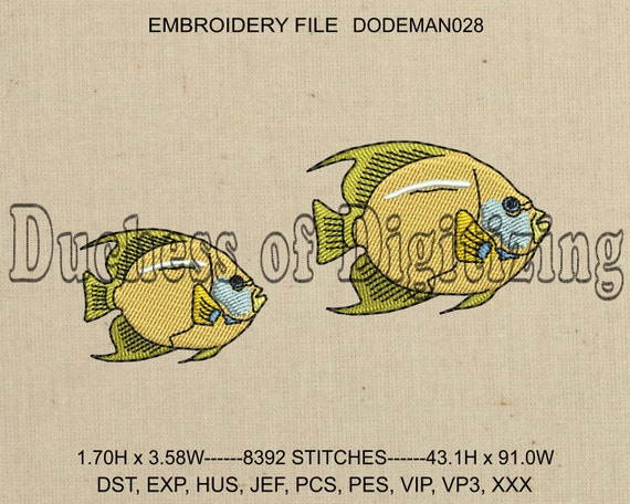 Angel Fish Embroidery Design Fish Embroidery Design Angel | Etsy