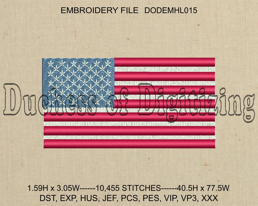 US Flag Embroidery Design, US Flag Embroidery File, Flag Embroidery ...