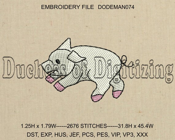 Pig Embroidery Design Pig Embroidery File Piglet Embroidery | Etsy