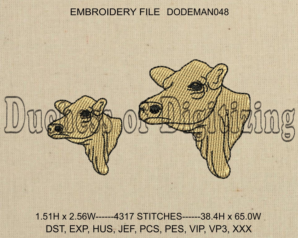 Cow Embroidery Design Cow Embroidery File DODEMAN048 | Etsy