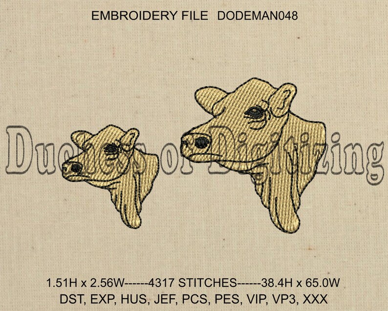 Cow Embroidery Design Cow Embroidery File DODEMAN048 | Etsy